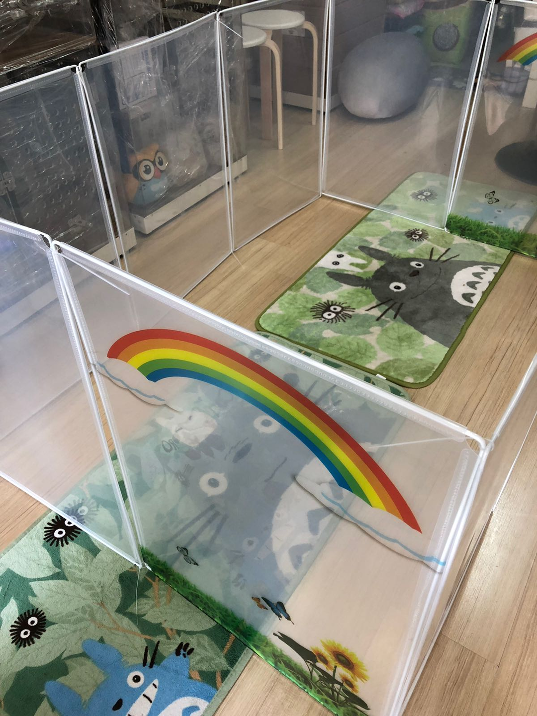 Rainbow Play Fence / Playpen / Play Pen/ Per Fence with connectors 70c ...