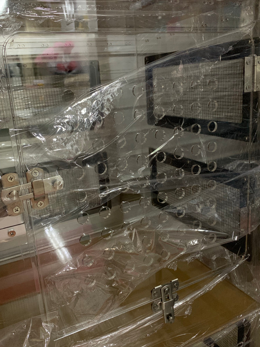 Small Premium 2 tiered acrylic cage 24x 18x 22 inches with 1 tiled pla ...